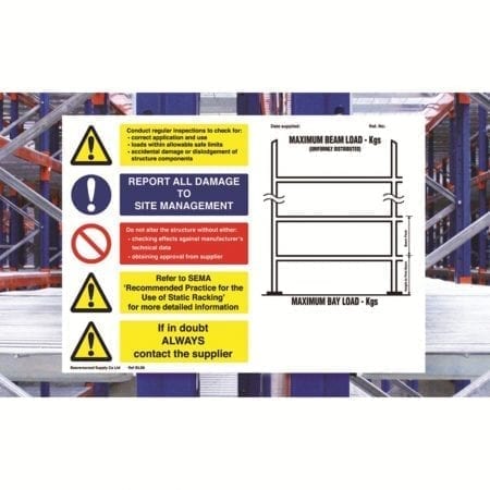 SEMA Weight Load Signs | SEMA Load Notices | Storage Systems