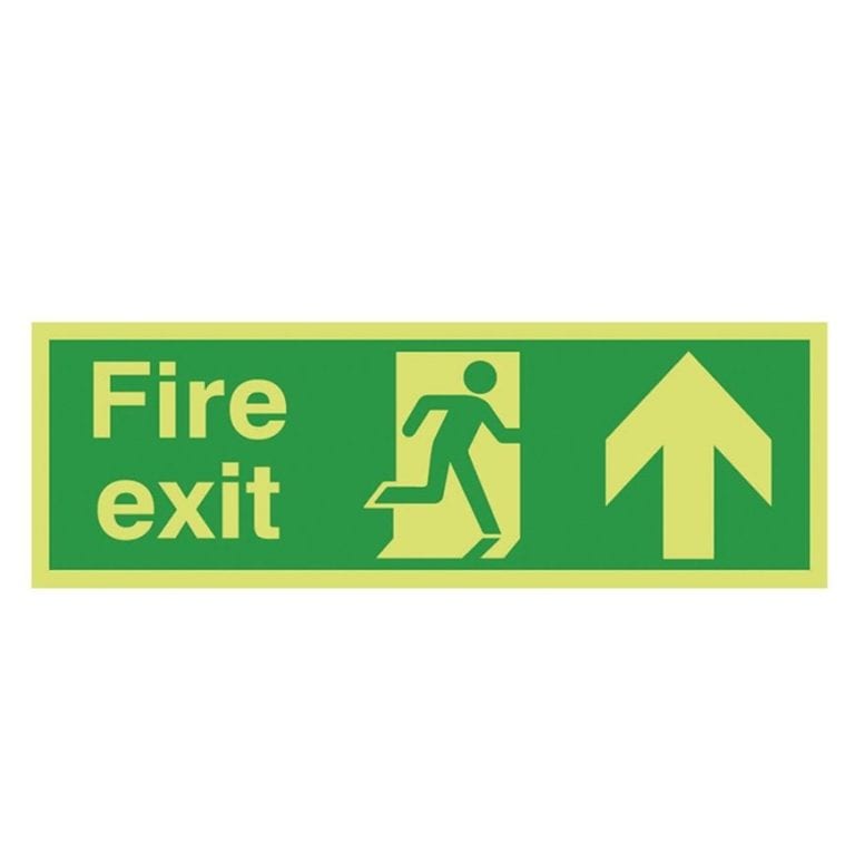 Photoluminescent Fire Exit Up Arrow Sign - Storage Systems and Equipment