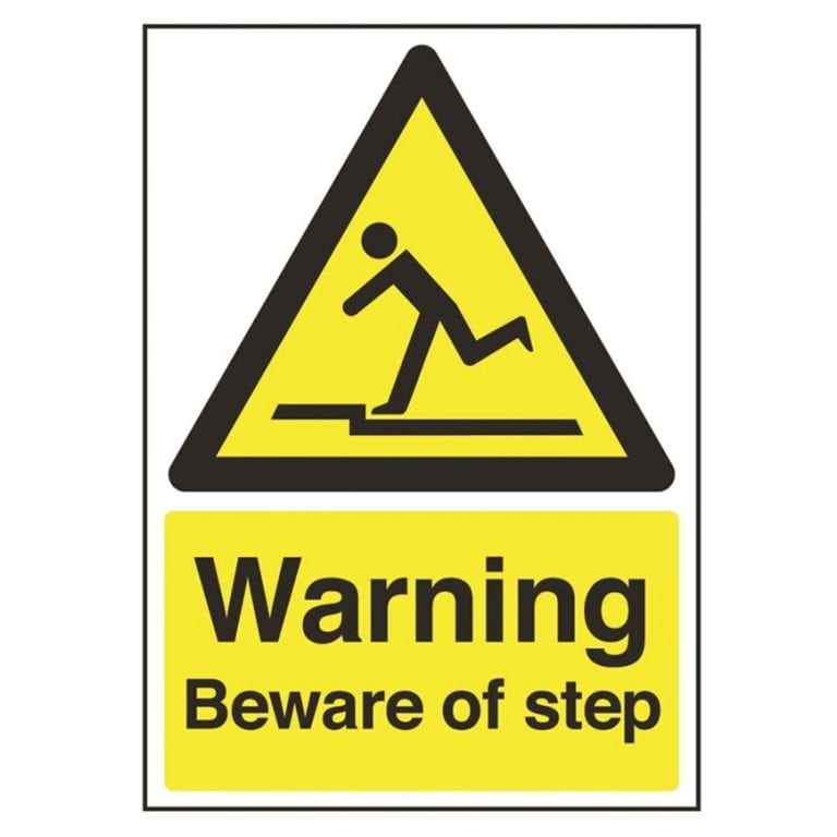 Warning Beware Of Step Sign - Storage Systems and Equipment
