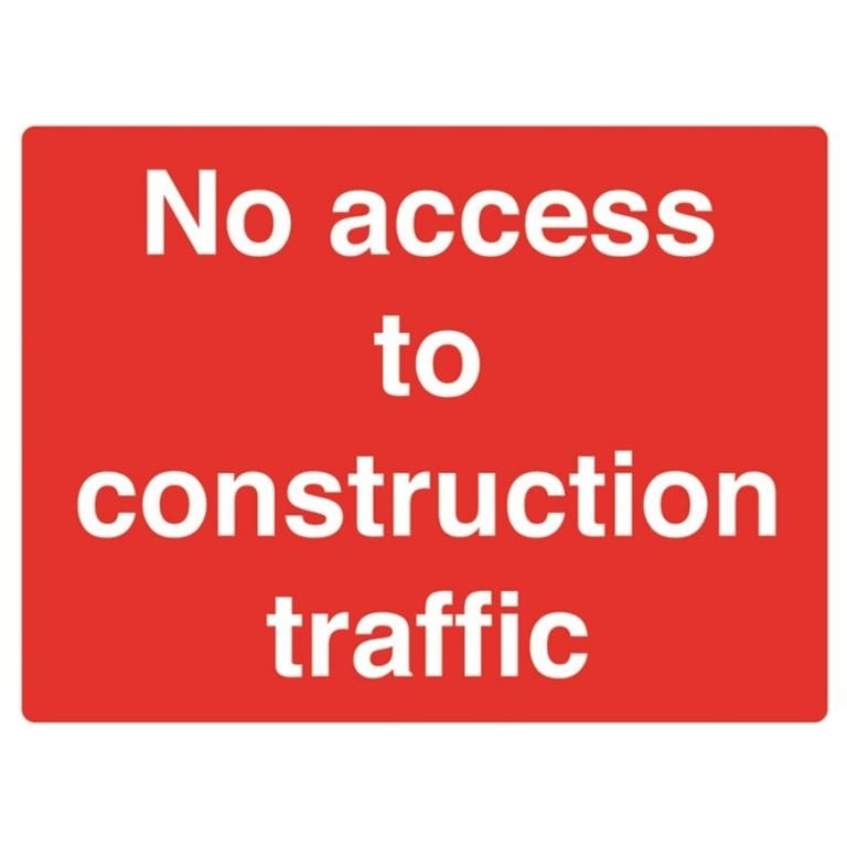 No Access To Construction Traffic Sign - Storage Systems and Equipment