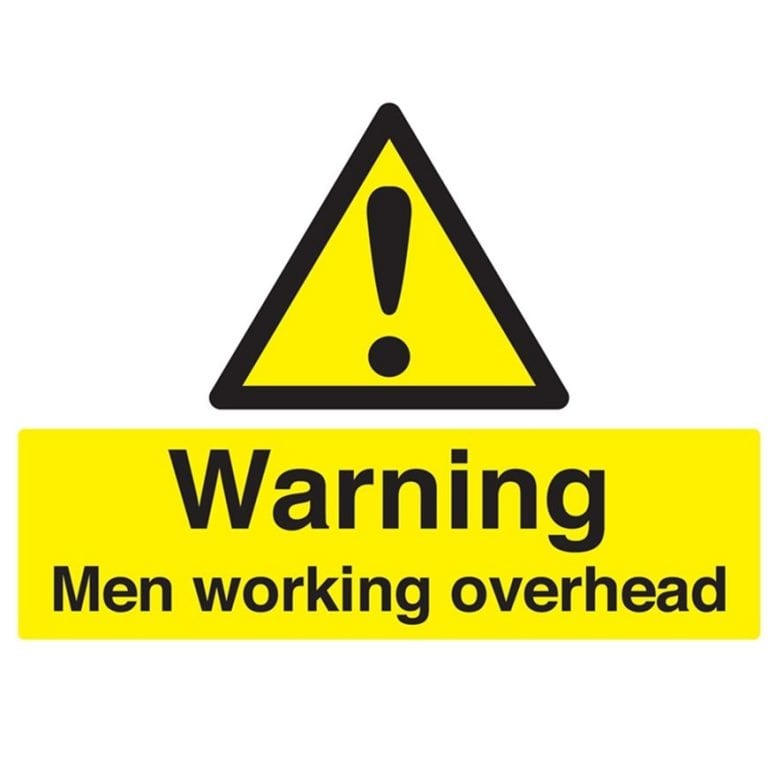 Warning Men Working Overhead Sign - Storage Systems and Equipment