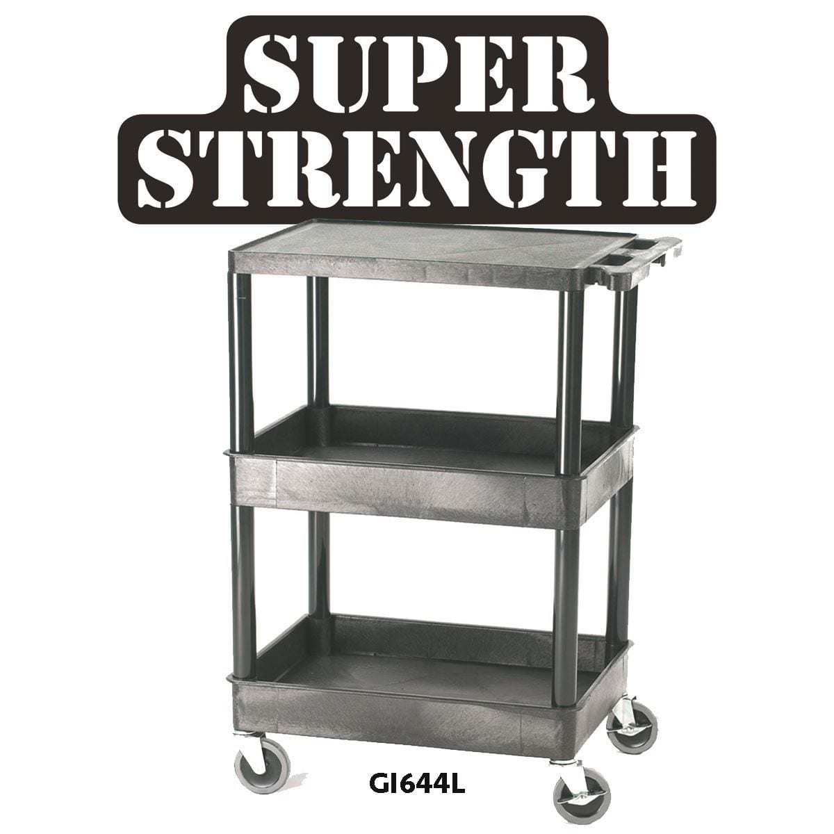 Plastic 3-Tier Multi-Purpose Trolleys - Storage Systems and Equipment