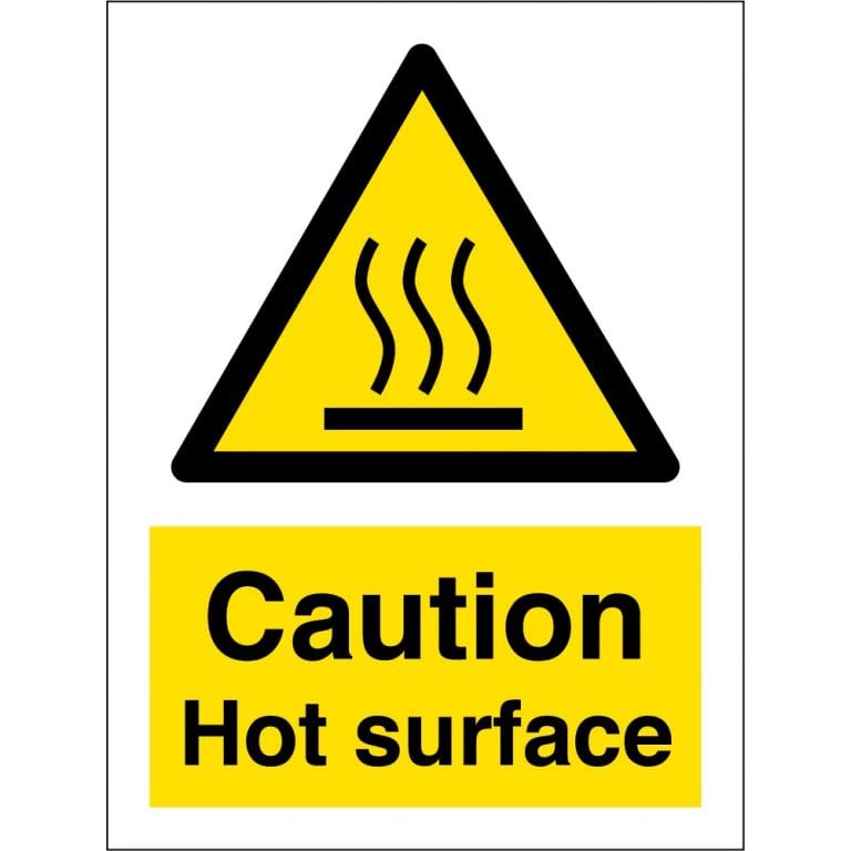 Caution Hot Surface Sign - Storage Systems and Equipment