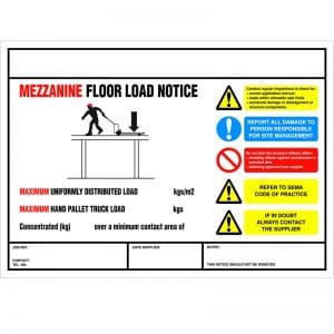 SEMA Load Signs - Storage Systems
