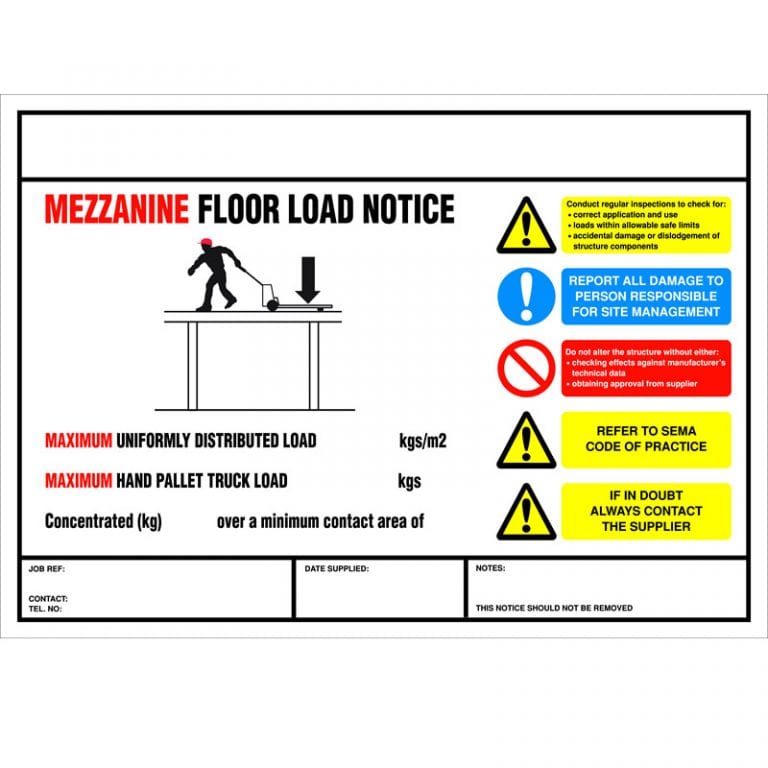 SEMA Load Signs - Storage Systems